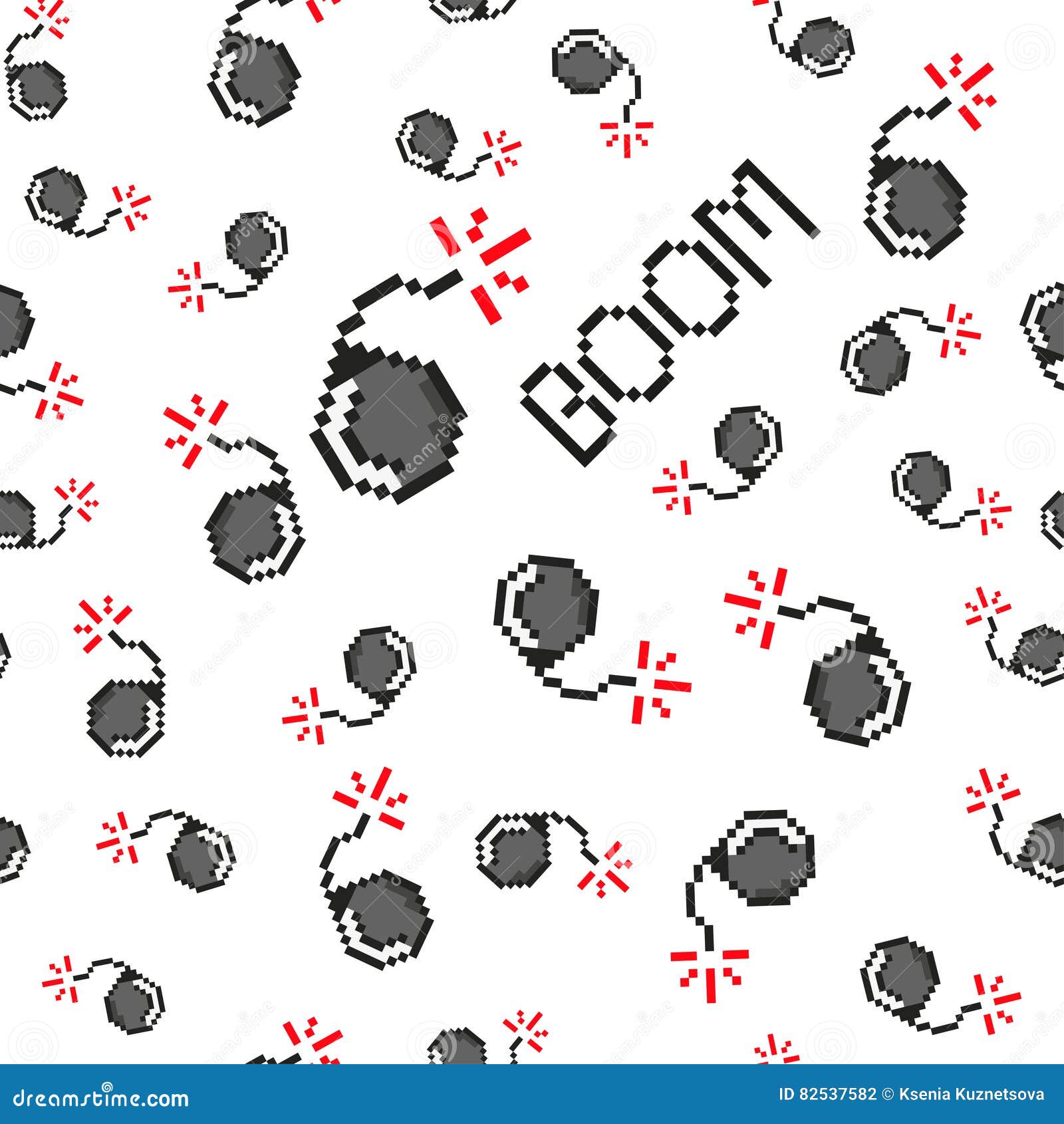 Pixel Art Vector Objects To Create Fashion Seamless Pattern Background