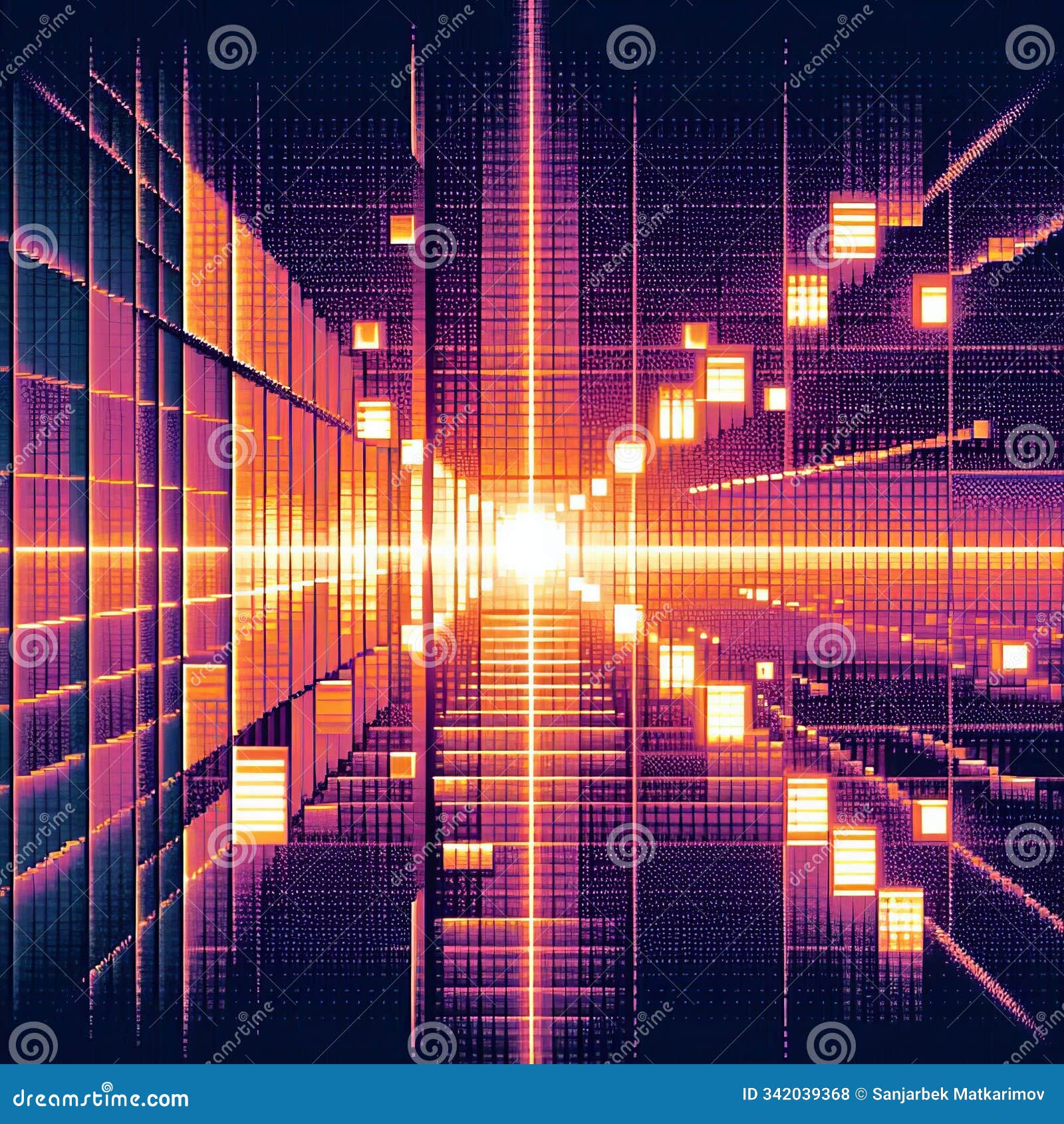 A Pixel Art Version of a Luminogram Image Where the Glow is Rend Stock ...