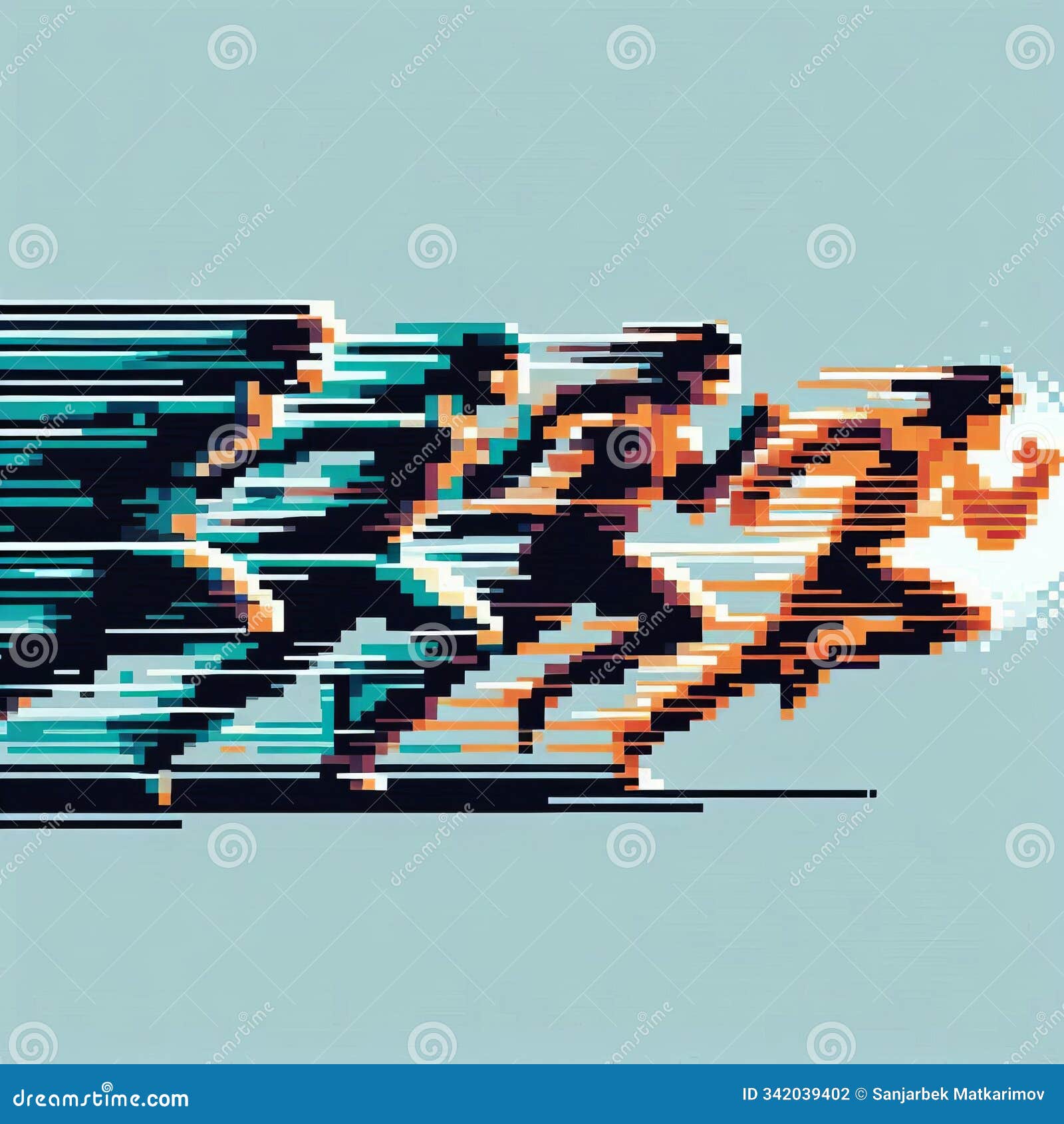 A Pixel Art Version of a Slow Shutter Speed Shot Where the Blur Stock ...