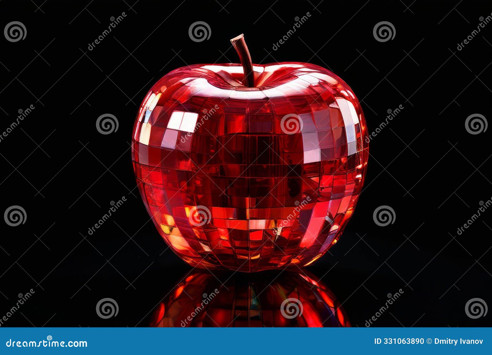 Pixel Art Vibrant Glass a Pixelated Apple with Vibrant Glass Tex Stock ...