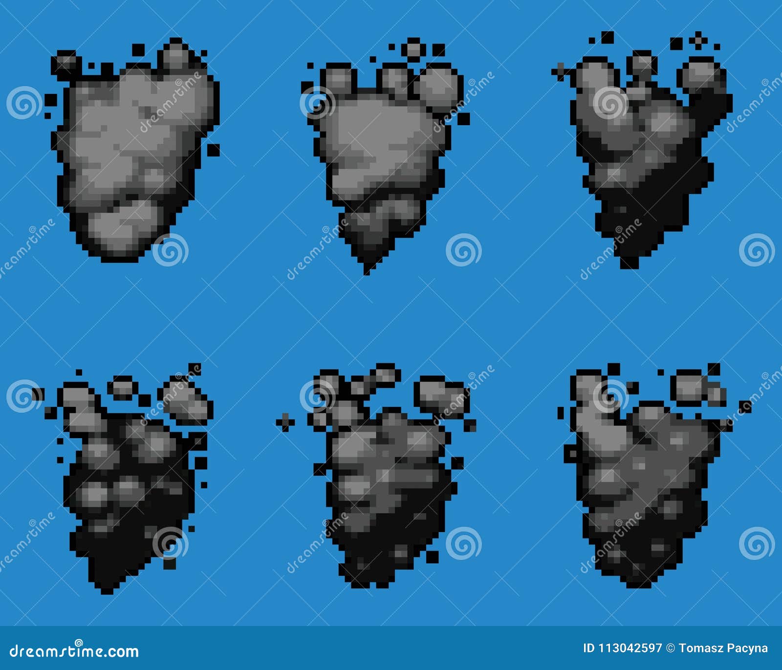 Pixel Art Smoke Animation Vector Frames For Game Design | CartoonDealer ...