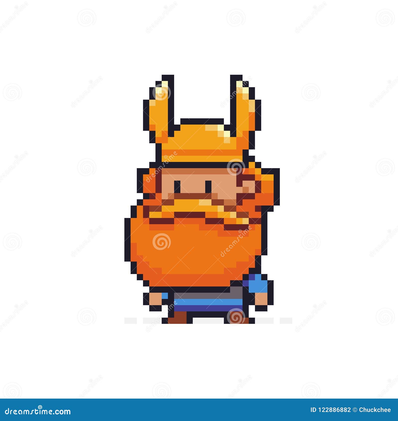Pixel Art Viking Character Sprite Animation For 2d Game Royalty-Free ...