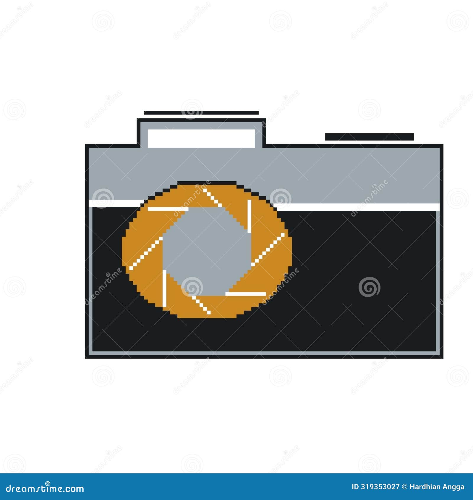 Pixel Art of Vintage Camera Stock Illustration - Illustration of lens ...