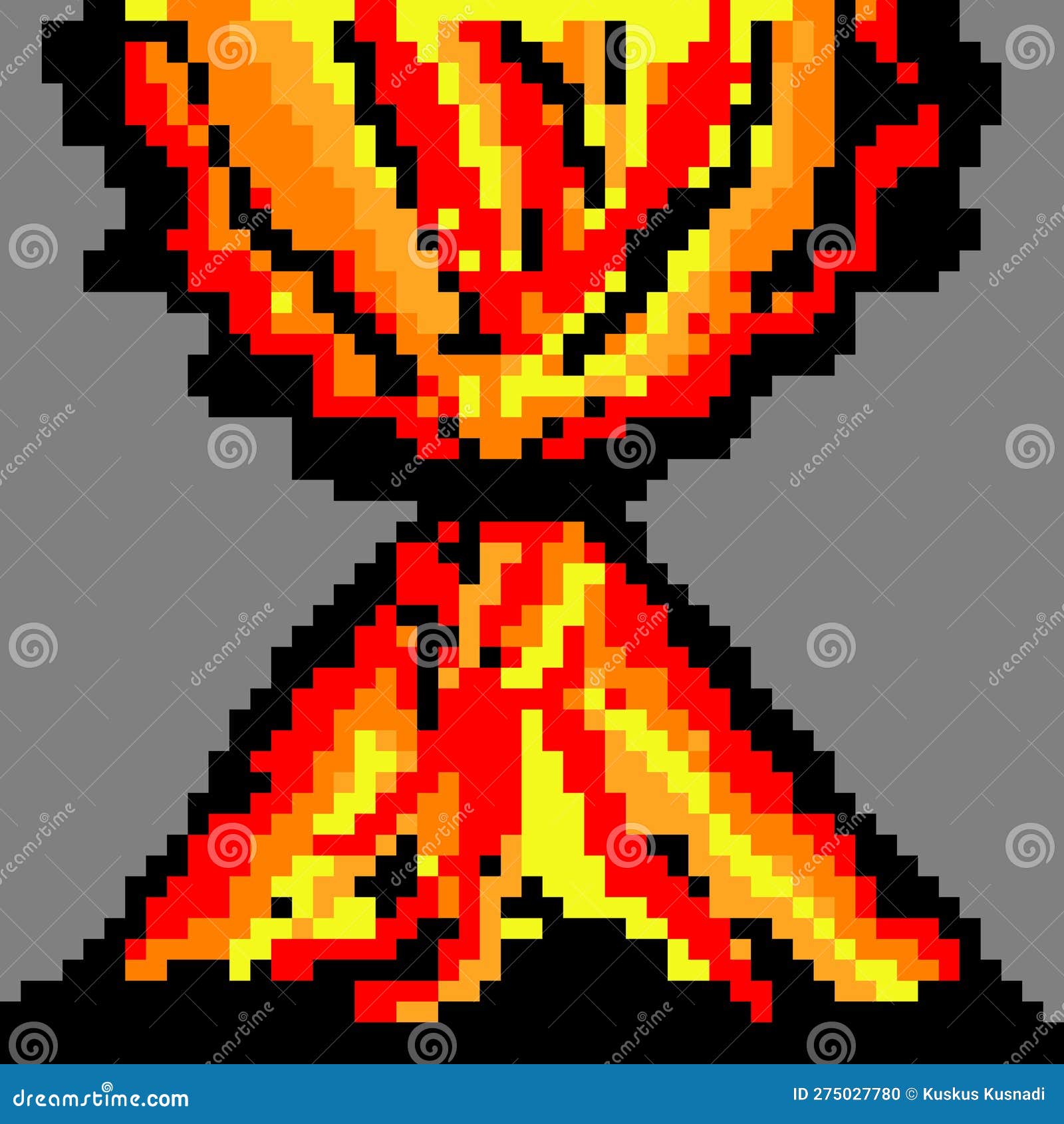 Pixel Art with Volcano Mountain Stock Vector - Illustration of ...