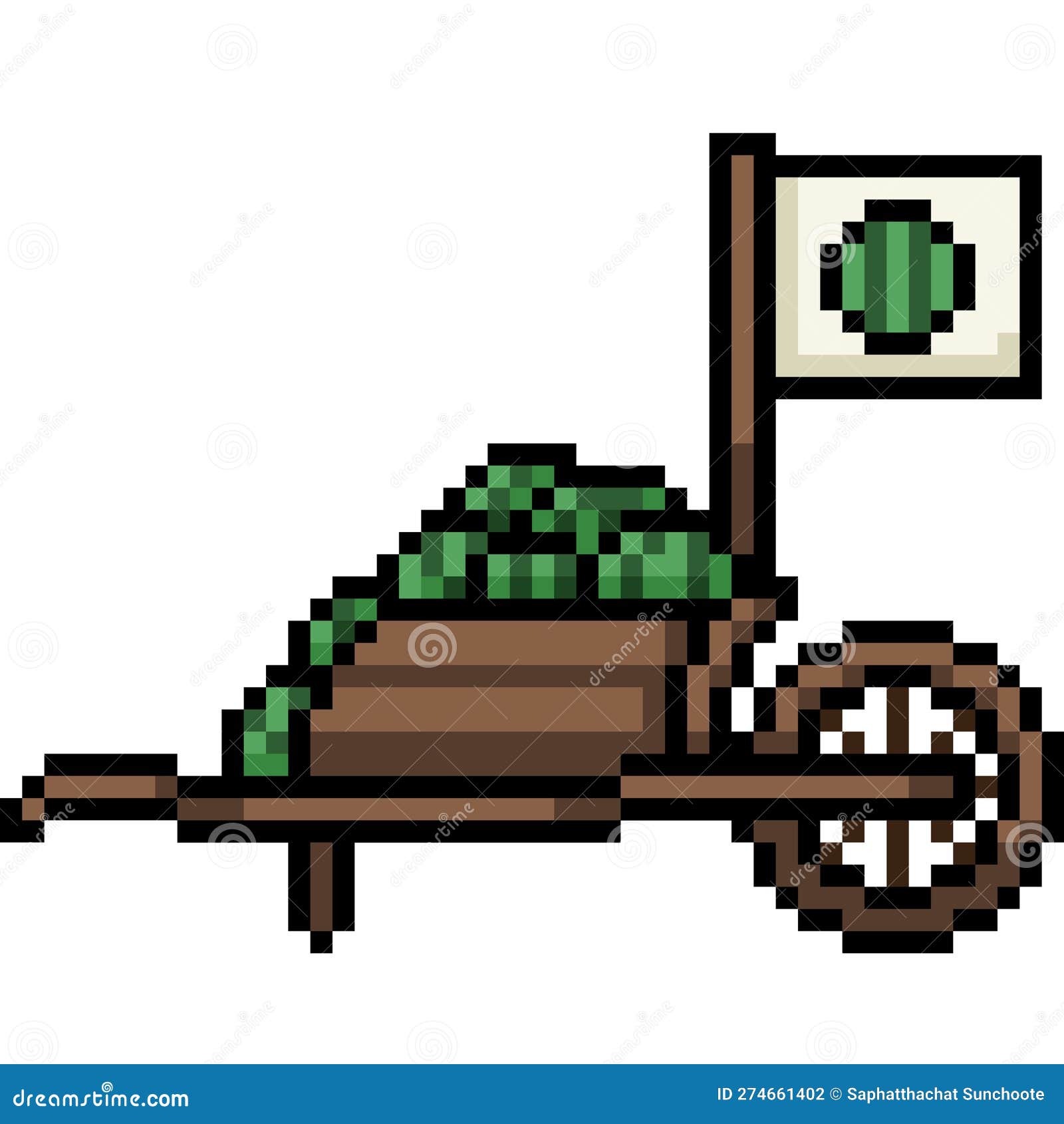 Pixel Art Watermelon Cart Shop Stock Vector - Illustration of wood ...