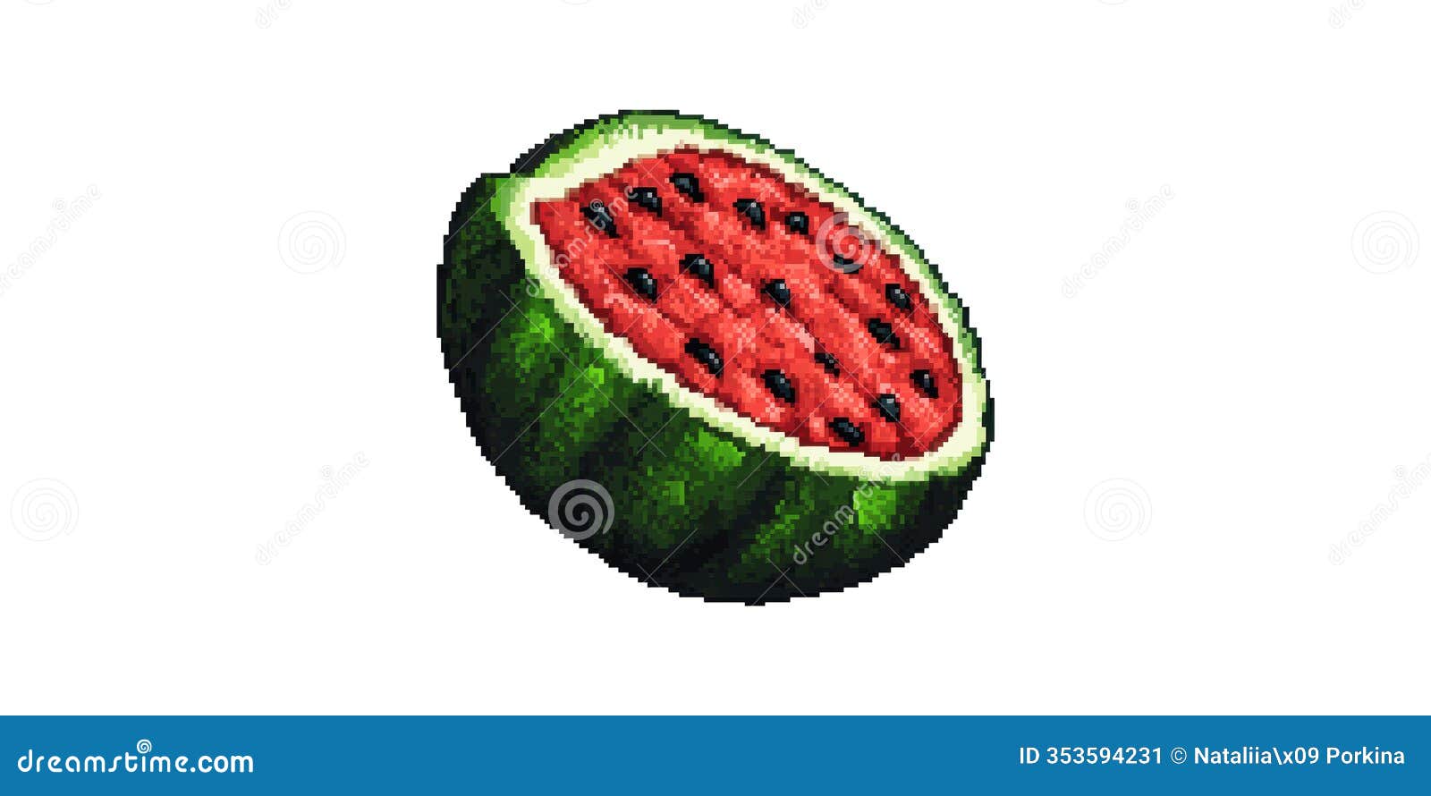 Pixel Art Watermelon Slice Isolated on Transparent Background Stock ...