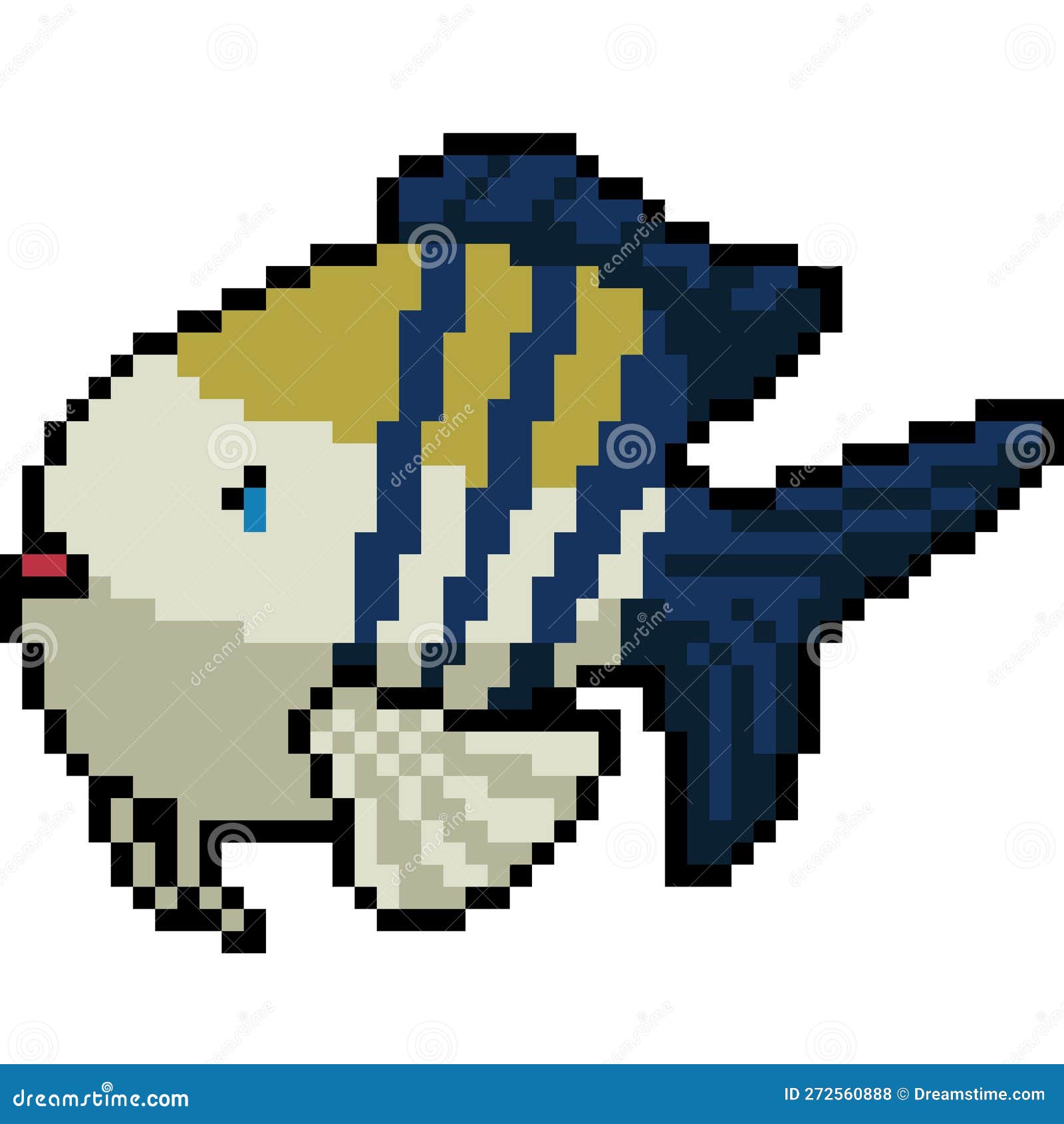 Pixel art weird sea fish stock vector. Illustration of cartoon - 272560888