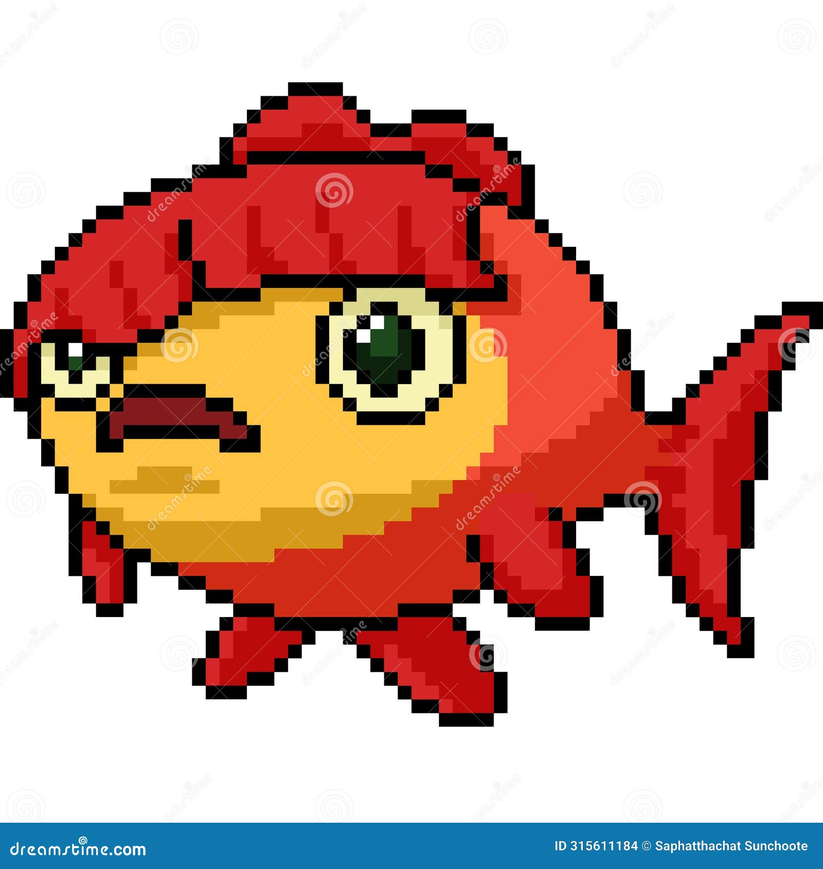 Pixel Art of Weird Silly Fish Stock Vector - Illustration of swim ...