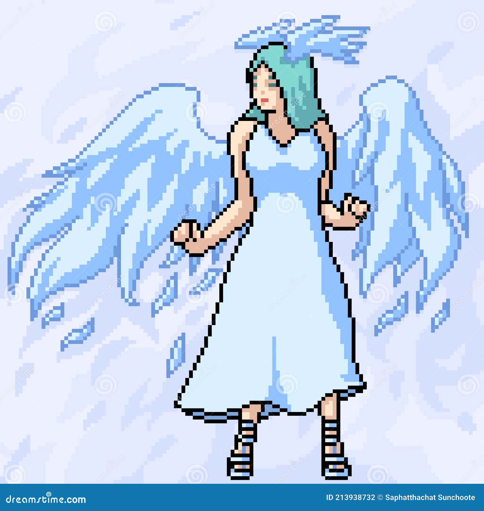 Angel. Pixel Art Angel. Cupid. Cross Stitch. Vector Illustration ...