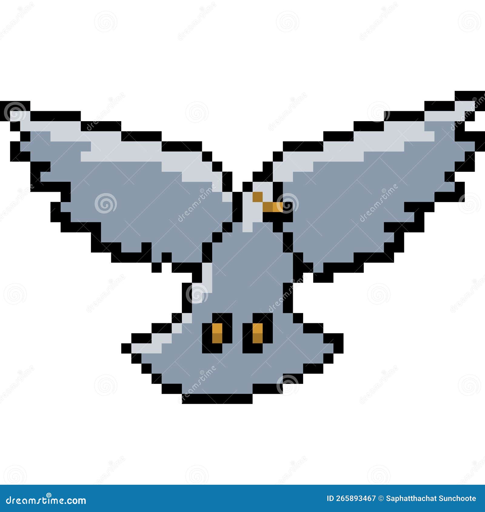 Pixel art white pigeon fly stock vector. Illustration of icon - 265893467