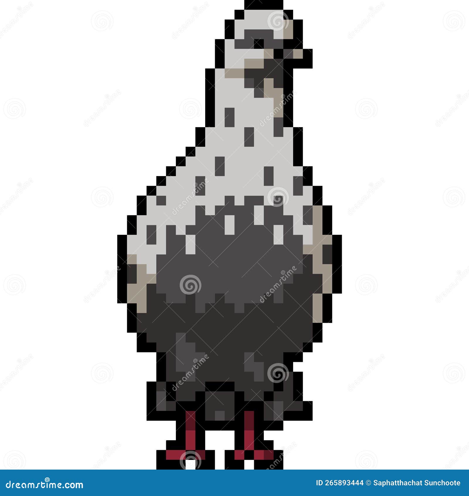 Pixel Art White Pigeon Stand Stock Vector - Illustration of cartoon ...