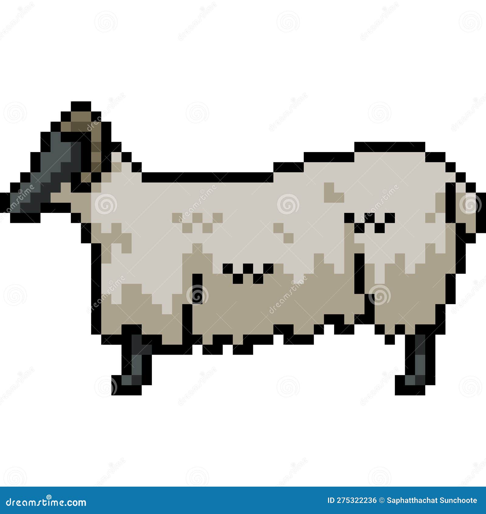Pixel art white sheep side stock vector. Illustration of icon - 275322236