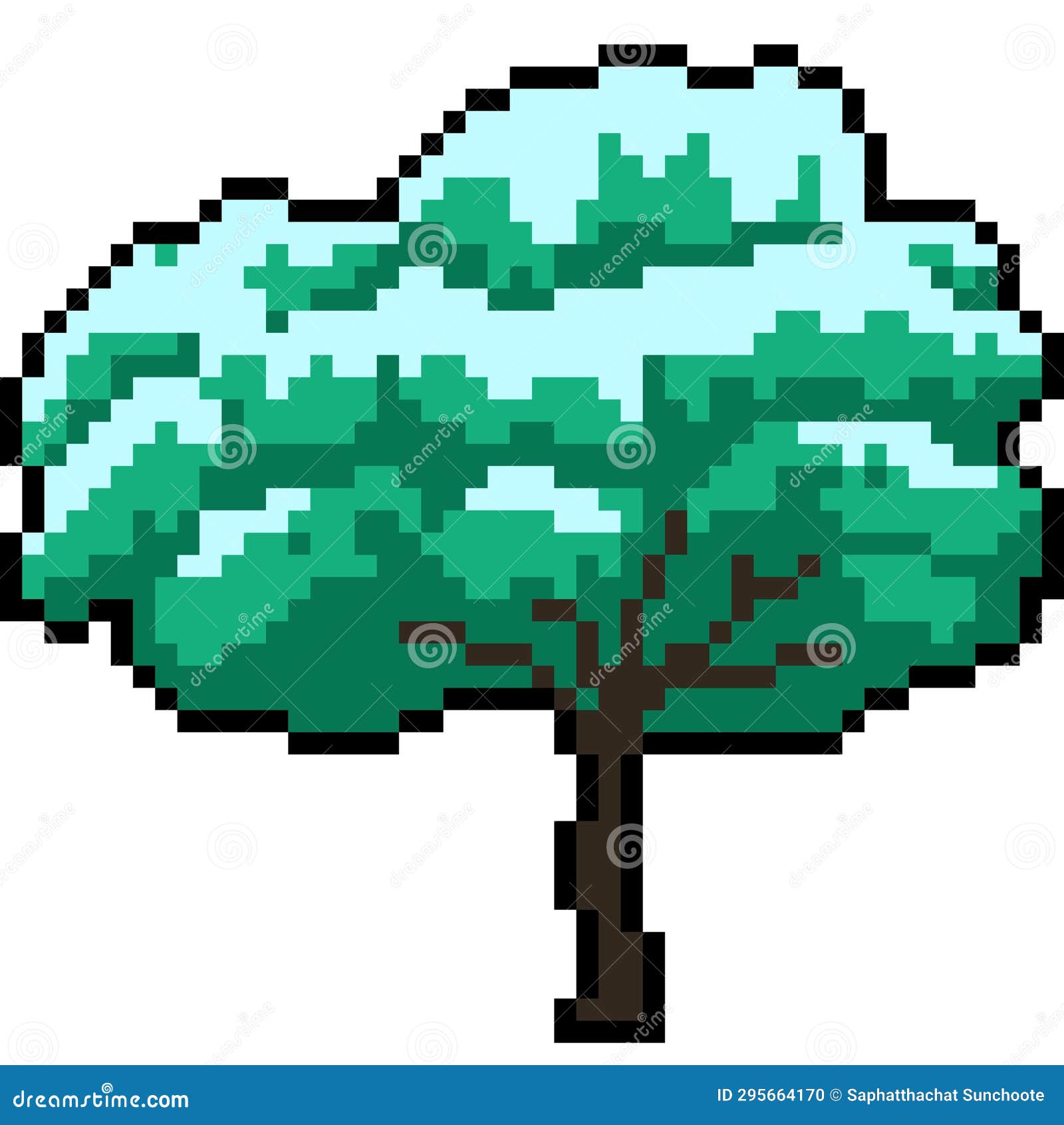 Pixel art winter snow tree stock vector. Illustration of pixel - 295664170