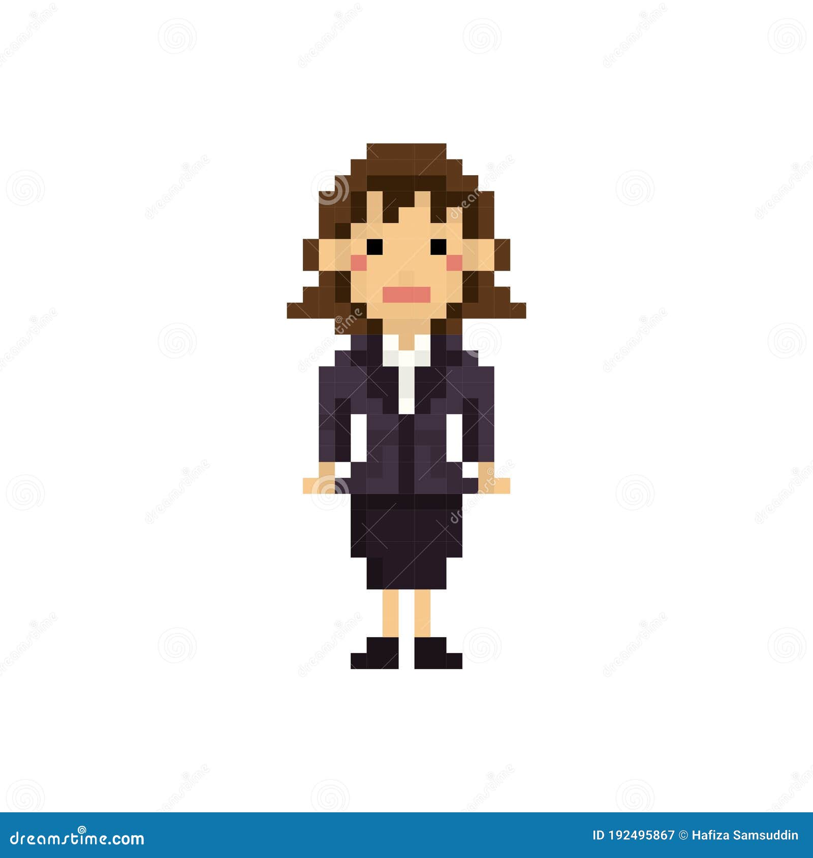 Pixel Art Woman. Vector Illustration Decorative Design Stock Vector ...