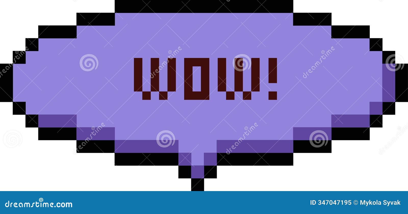 Pixel Art Wow Speech Bubble Stock Illustration - Illustration of retro ...
