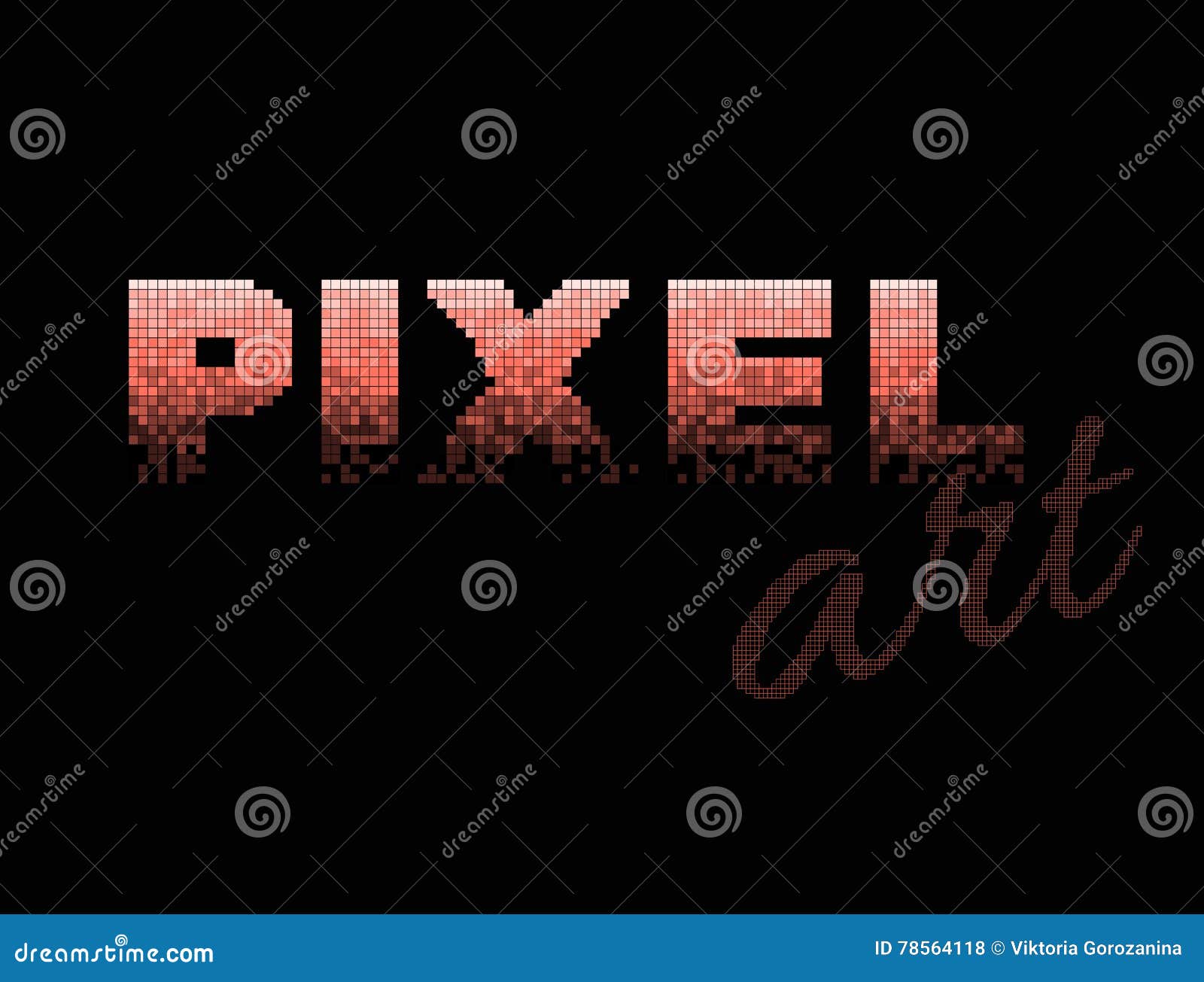 Pixel Art Writing. Pixel Illustration. Ungrouped Pixels Or Squares ...