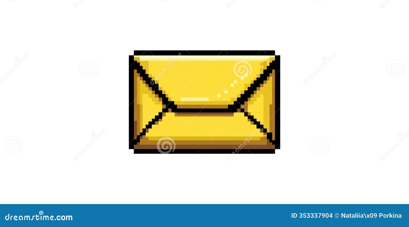 Pixel Art Yellow Envelope Icon Isolated on Transparent Background Stock ...