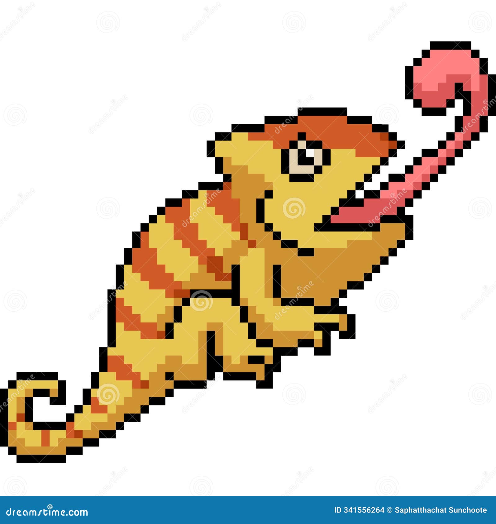 Pixel Art Chameleon Game Asset Design Vector Illustration ...