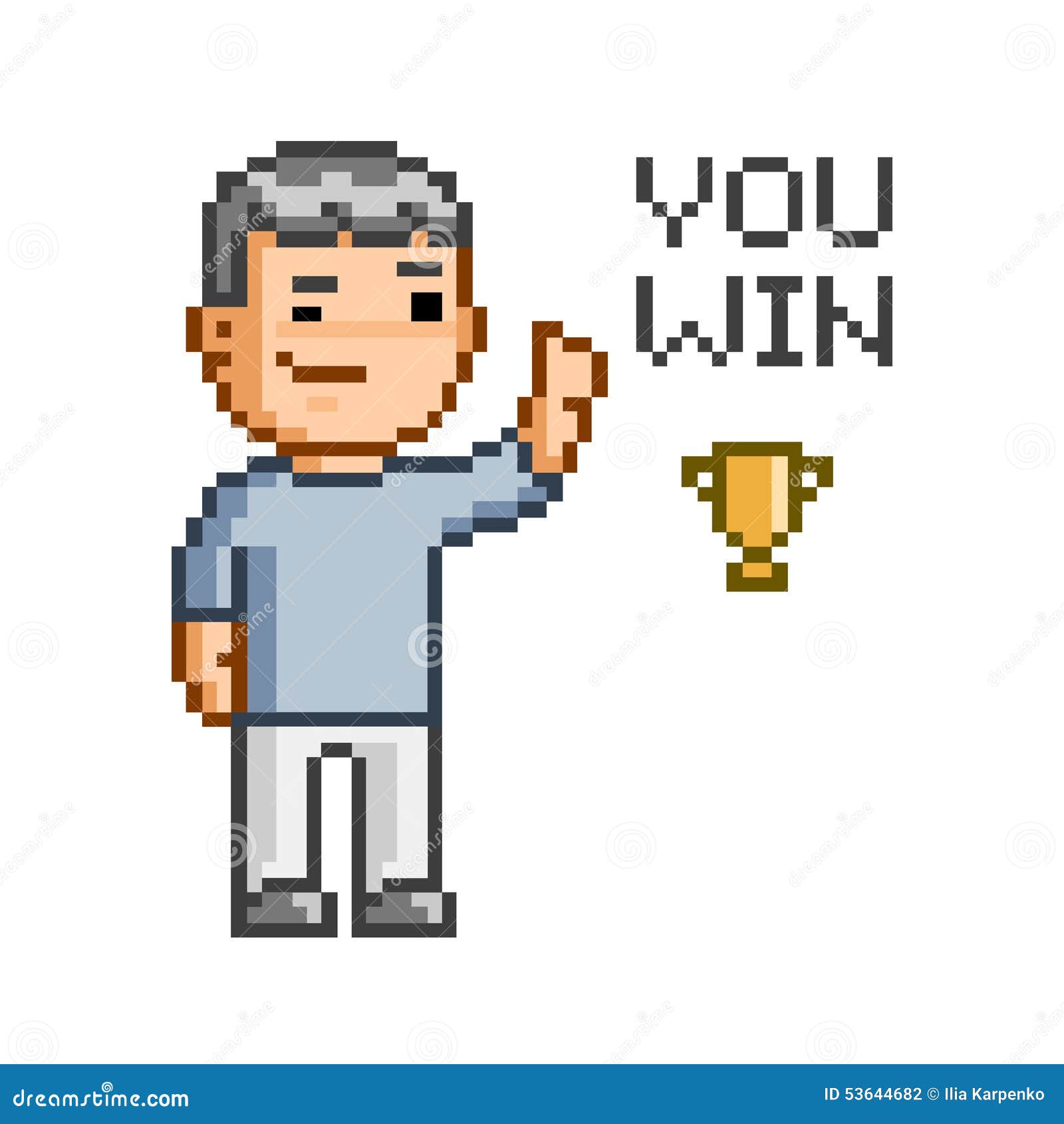 Pixel art You win stock vector. Illustration of business - 53644682