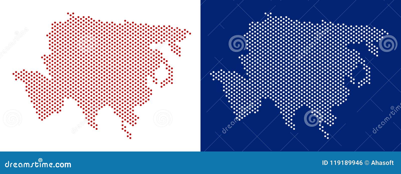 Dot Asia Map stock vector. Illustration of continental - 119189946