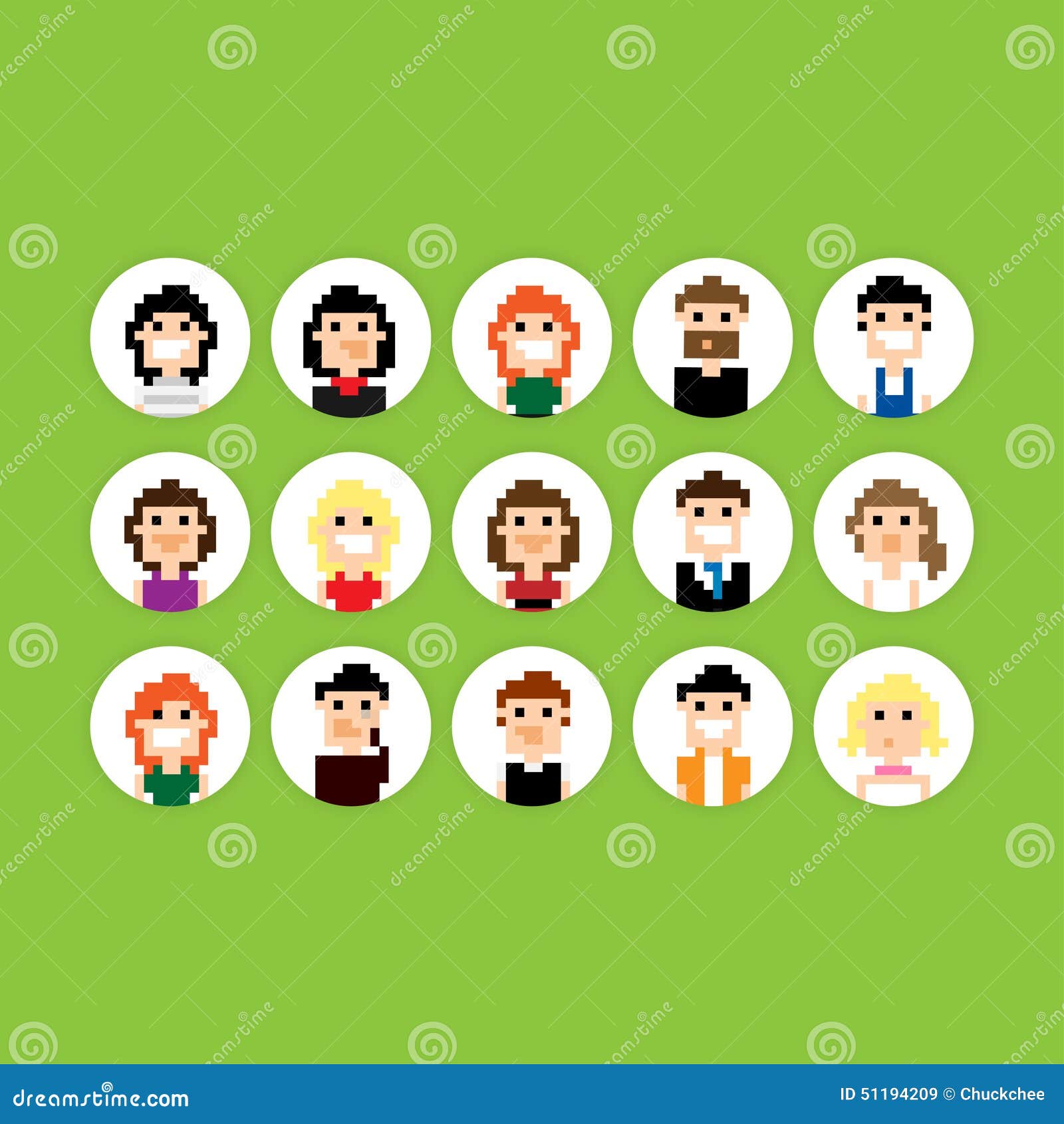 Pixel Avatar stock vector. Illustration of community - 51194209