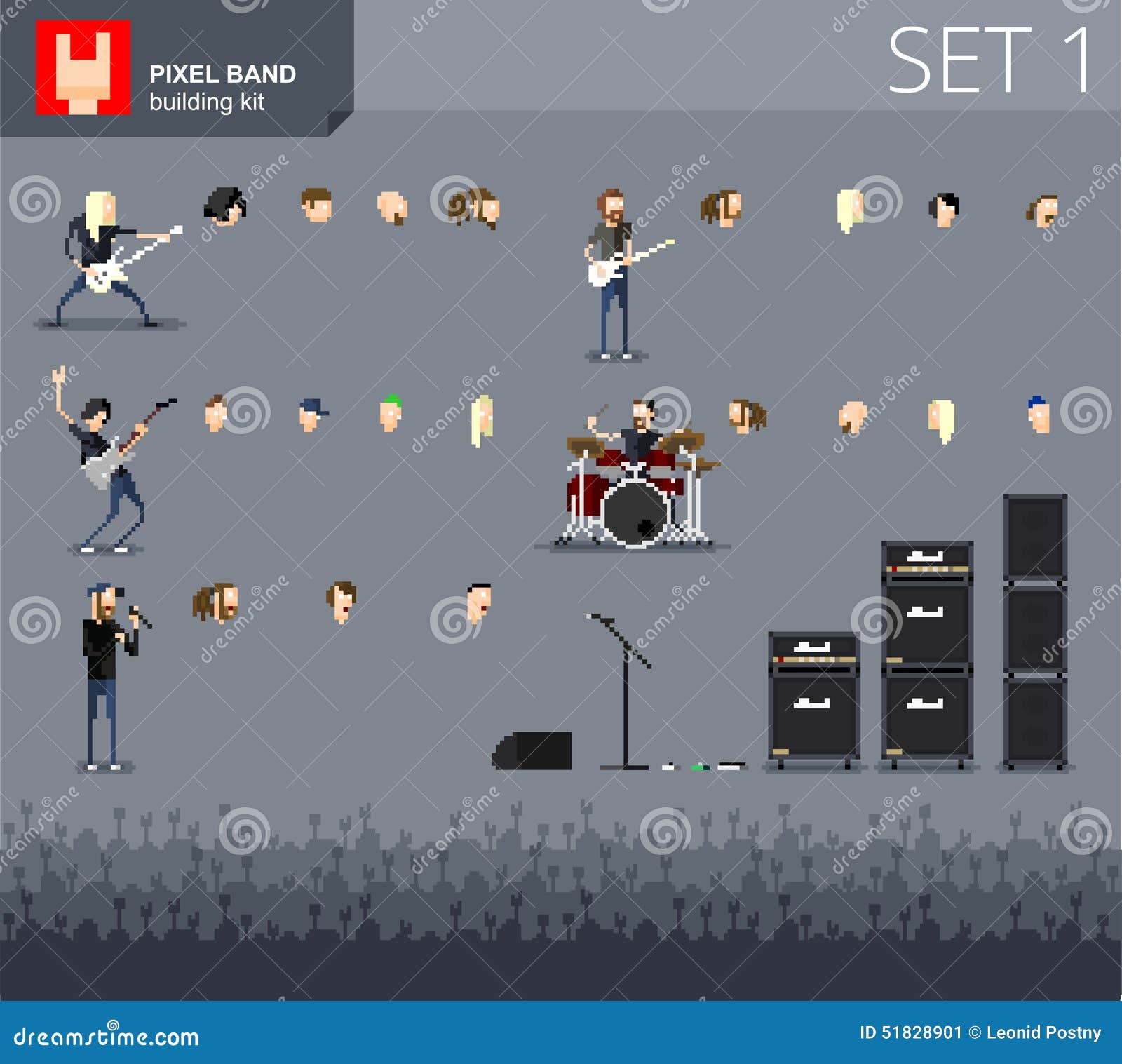 Pixel band stock illustration. Illustration of isolated - 51828901