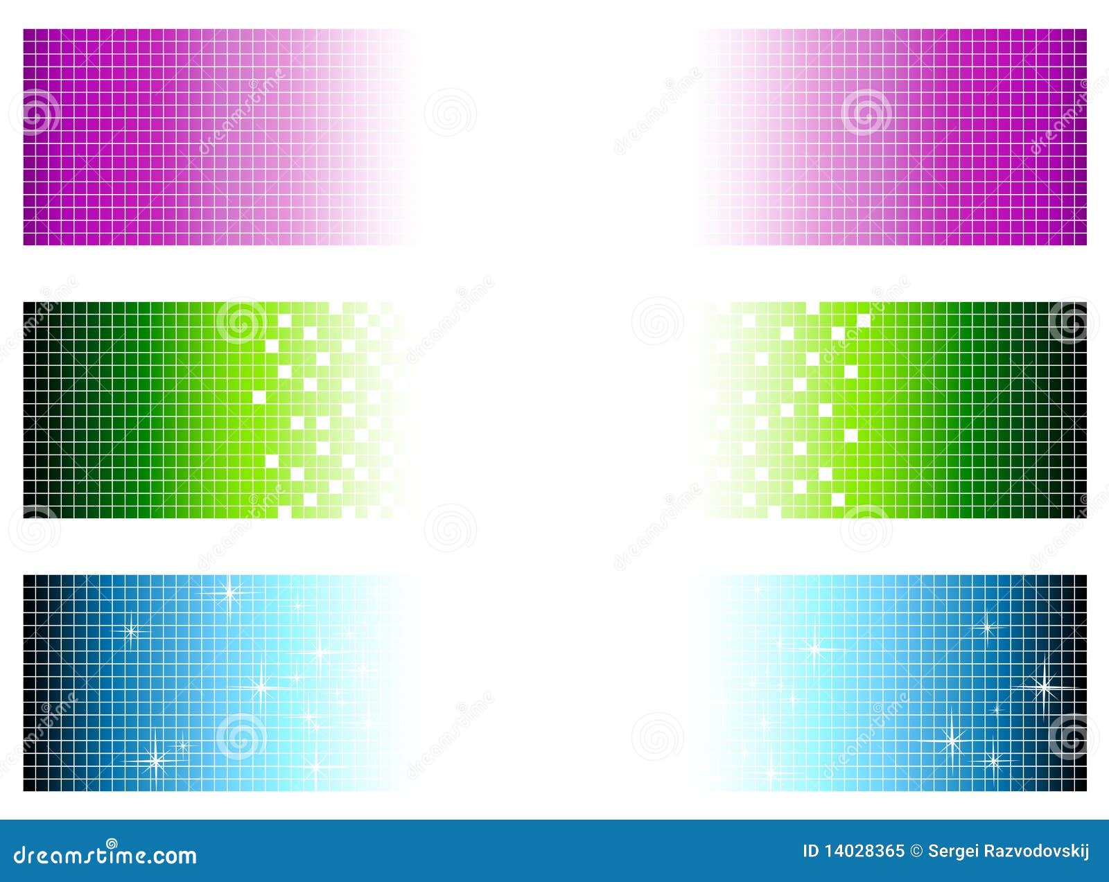 Pixel banners stock vector. Illustration of effect, mosaic - 14028365