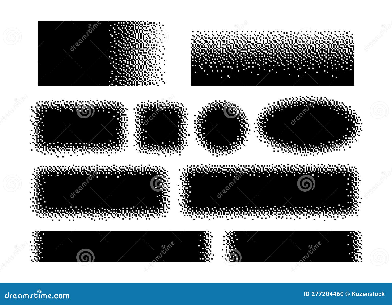 Pixel Banners. Digital Pixelated Header Tags. Square, Circle and ...