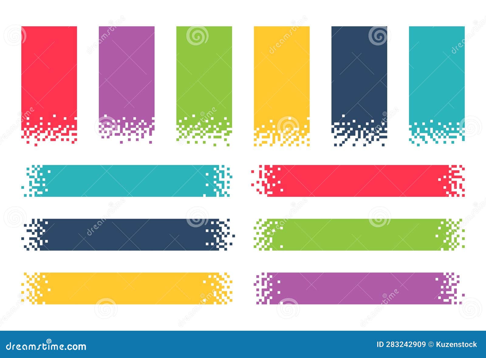 Title Boxes In Different Angles. Empty Text Boxes Set. Isolated Vector ...