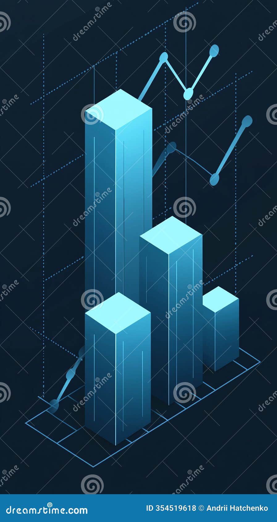 Pixel Bar Graph in Blue Shades Representing Annual Growth Statistics ...
