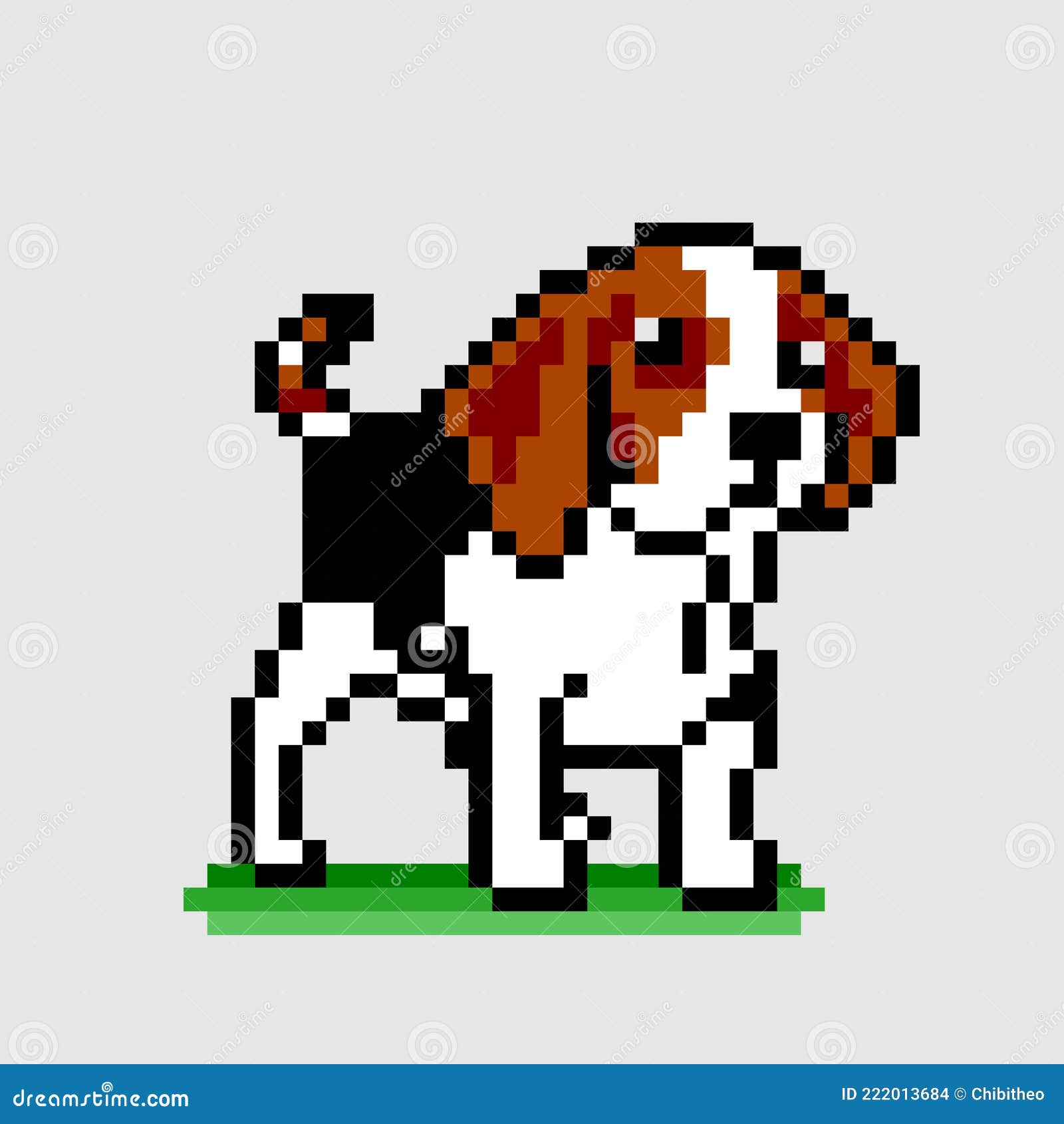 Pixel Art Beagle: Isometric 2d Game Art With Bold Colors Royalty-Free ...