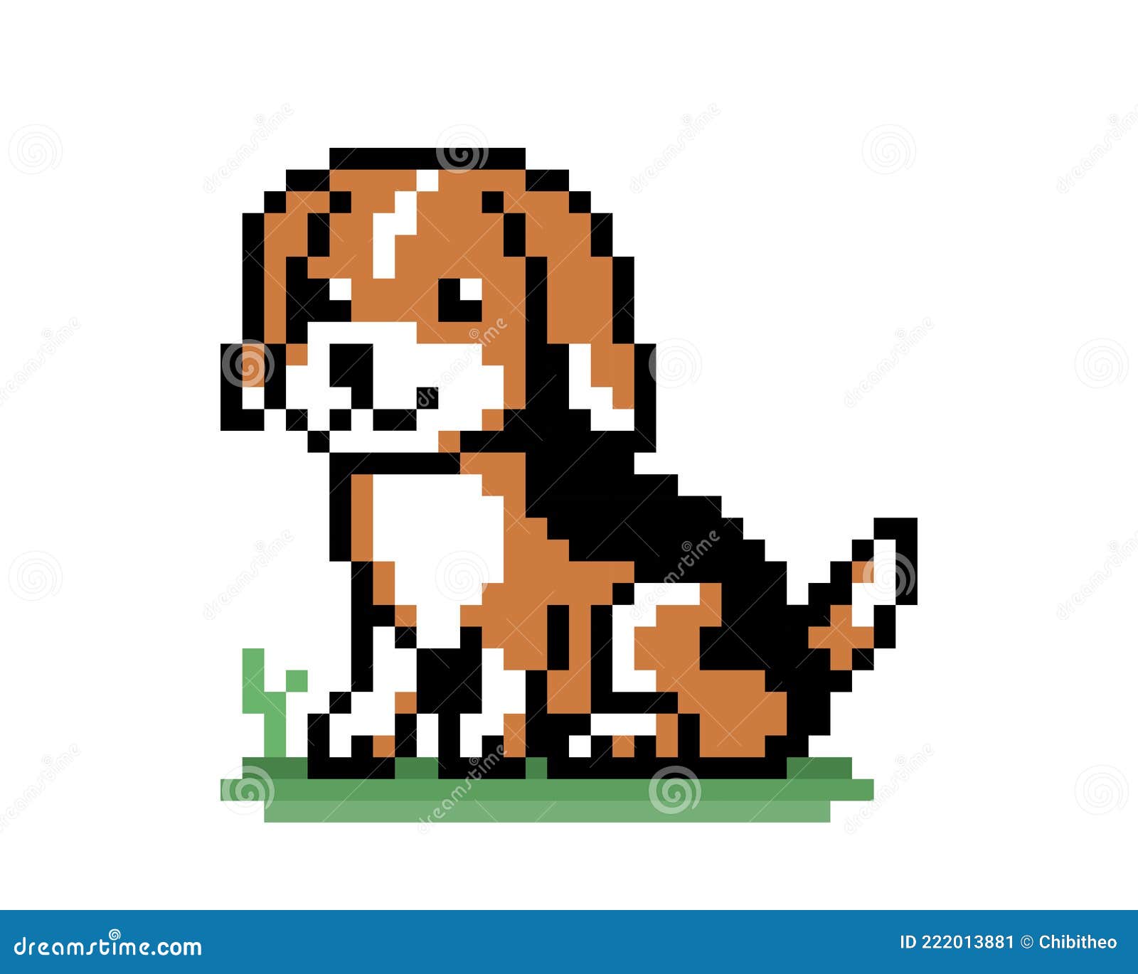Pixel Beagle Puppy Image Vector Stock Vector - Illustration of flat ...