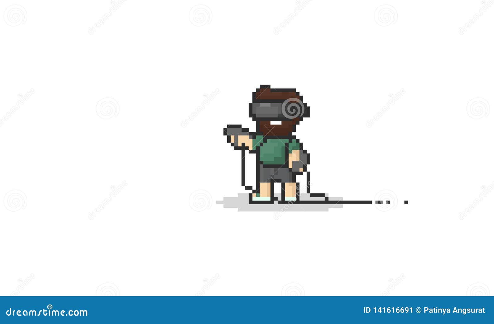 Pixel Bearded Man Playing the Virtual Reality.8bit. Stock Illustration ... Pixel Bearded Man Playing the Virtual Reality.8bit. Stock Illustration ...