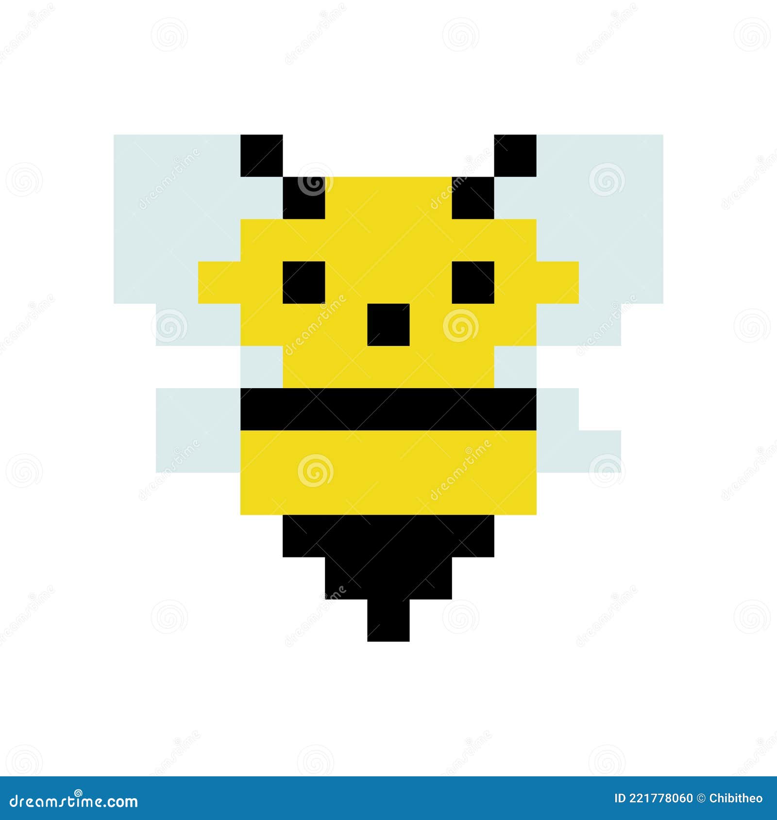Pixel Bee for Cross Stitch Pattern Stock Vector - Illustration of ...