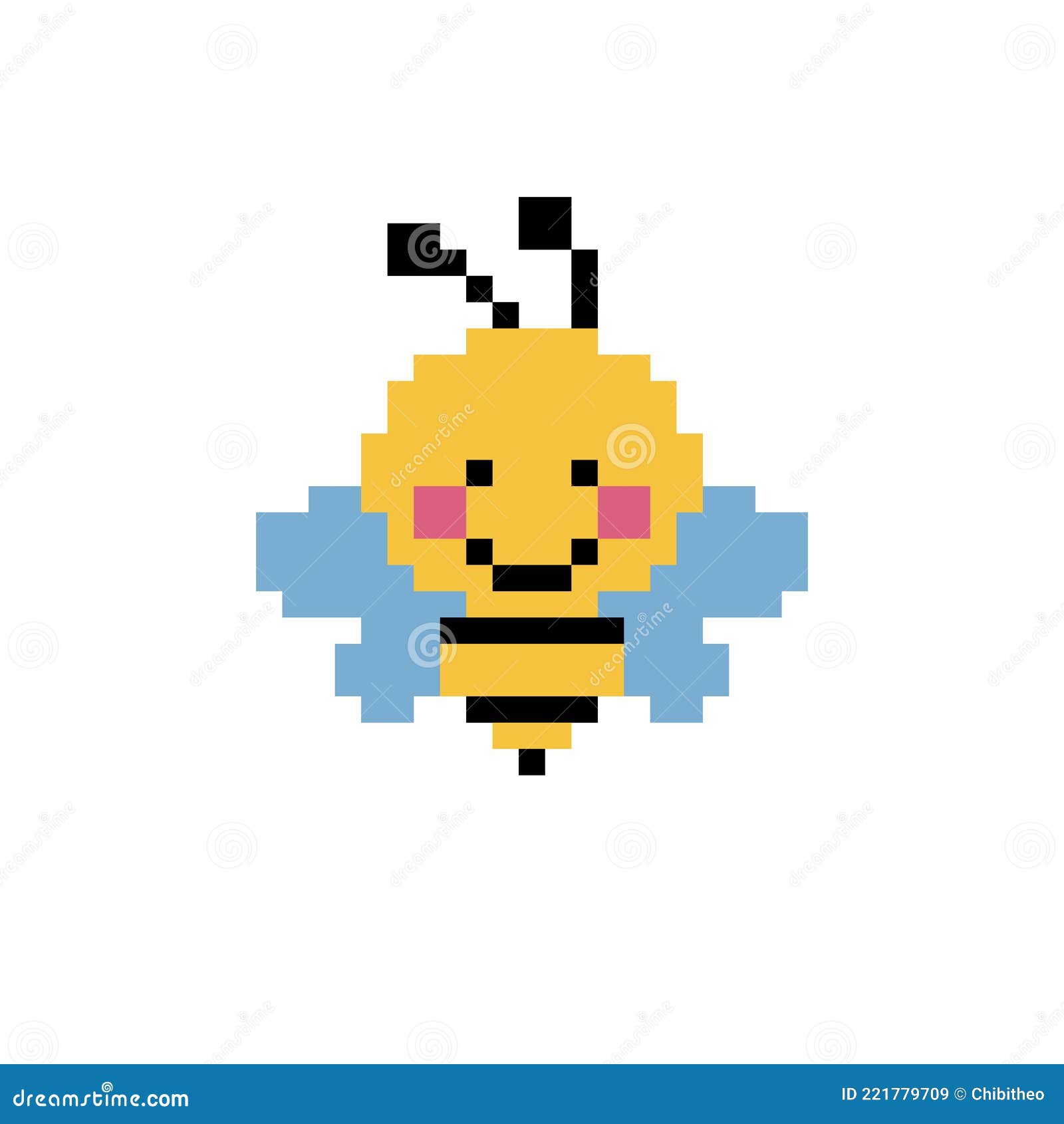 Bee vector in pixel art stock vector. Illustration of console - 221779709
