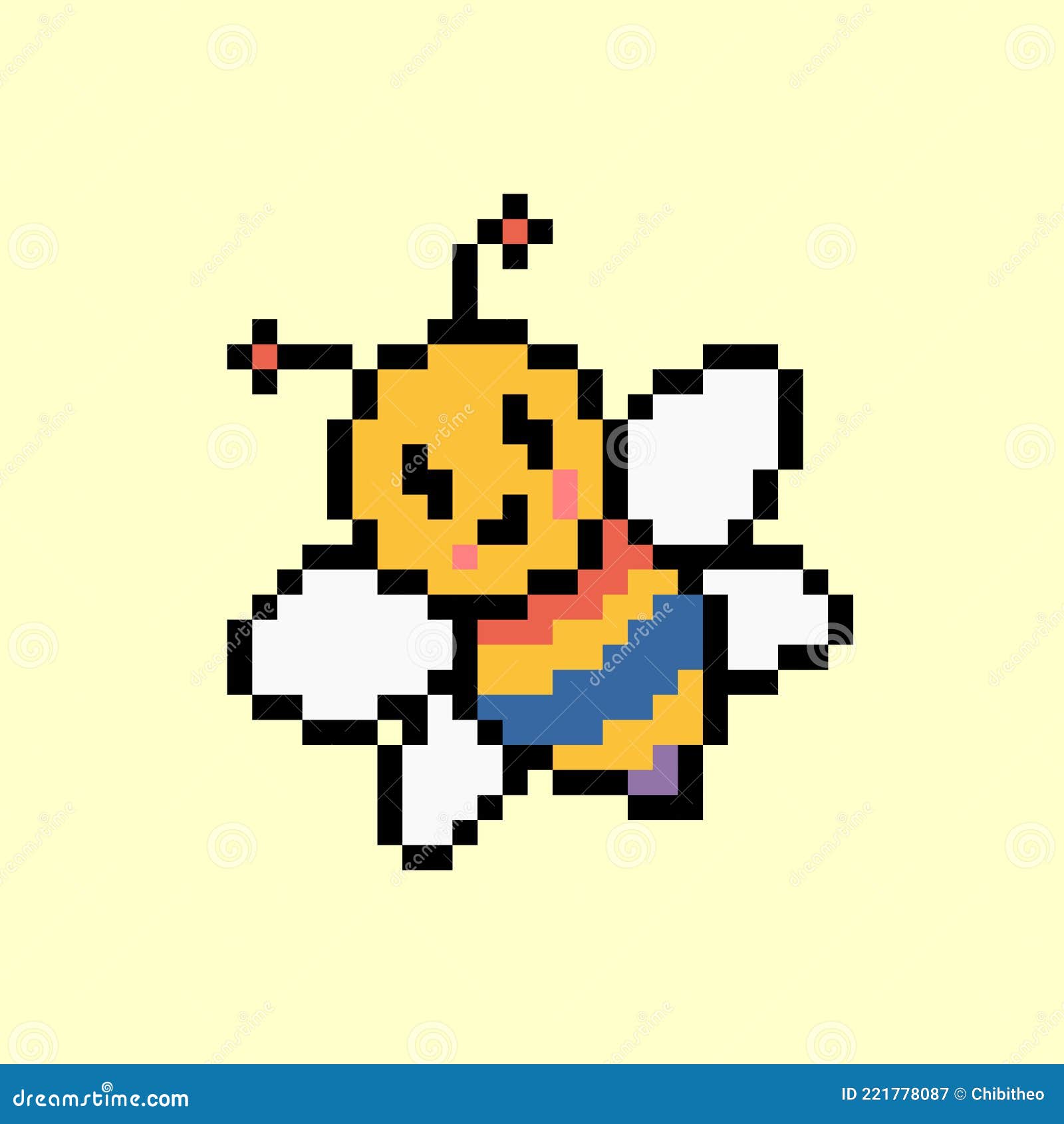 Pixel Bee Image for Beads Pattern Stock Vector - Illustration of ...