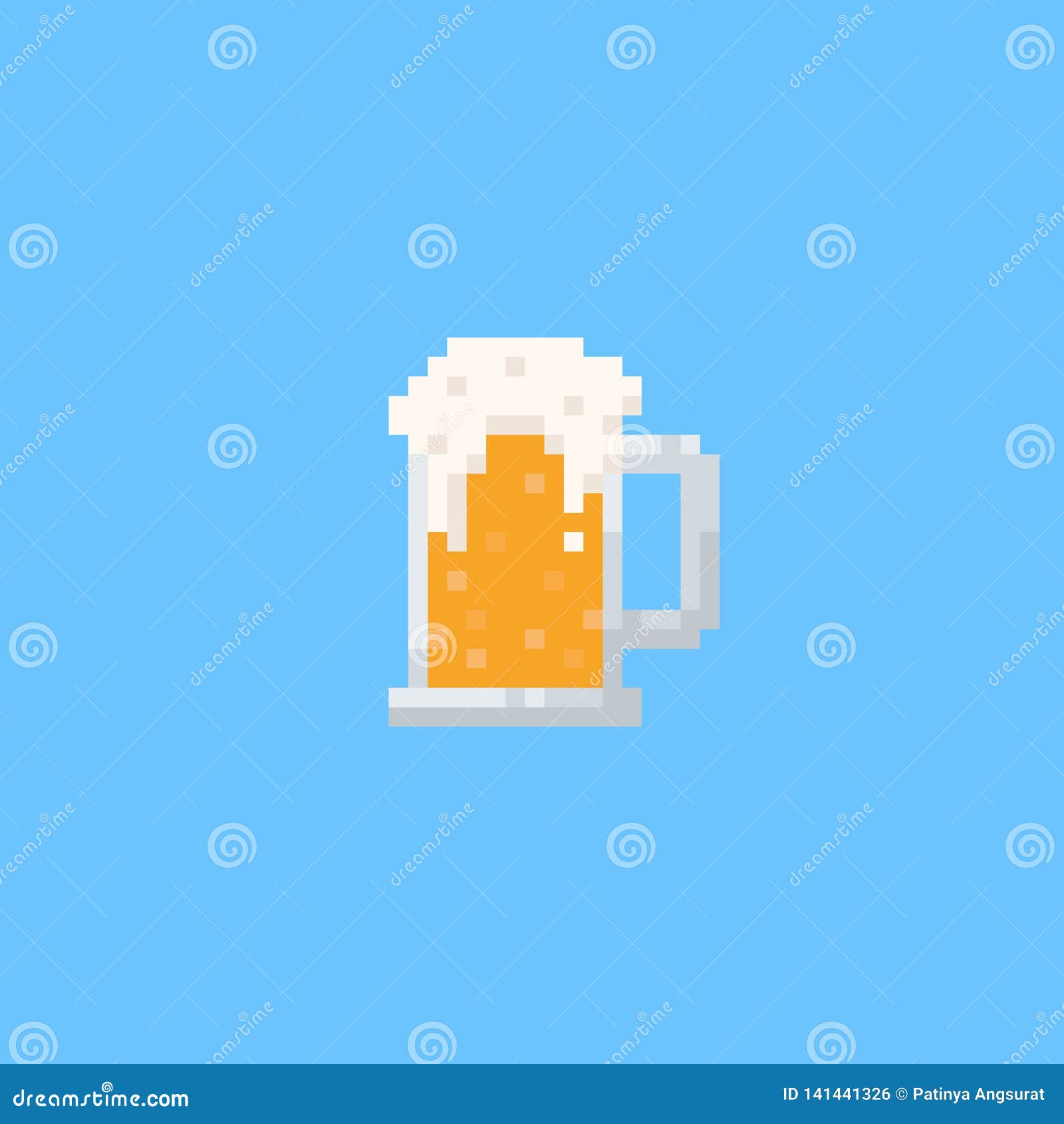 Pixel Beer Mug Icon.8bit. Stock Photography | CartoonDealer.com #141441326