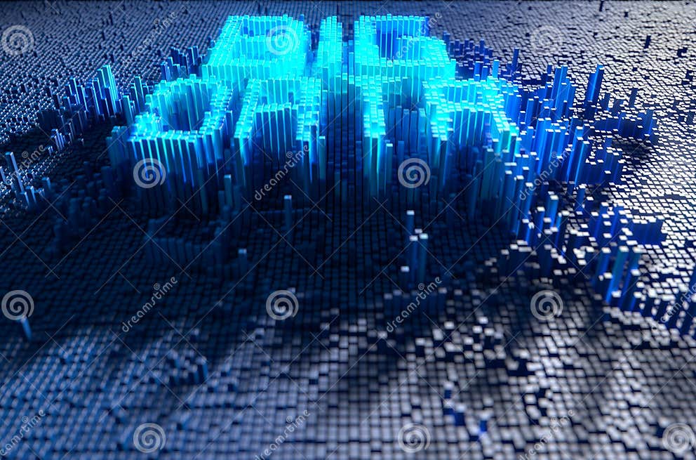 Pixel Big Data Concept stock illustration. Illustration of ...