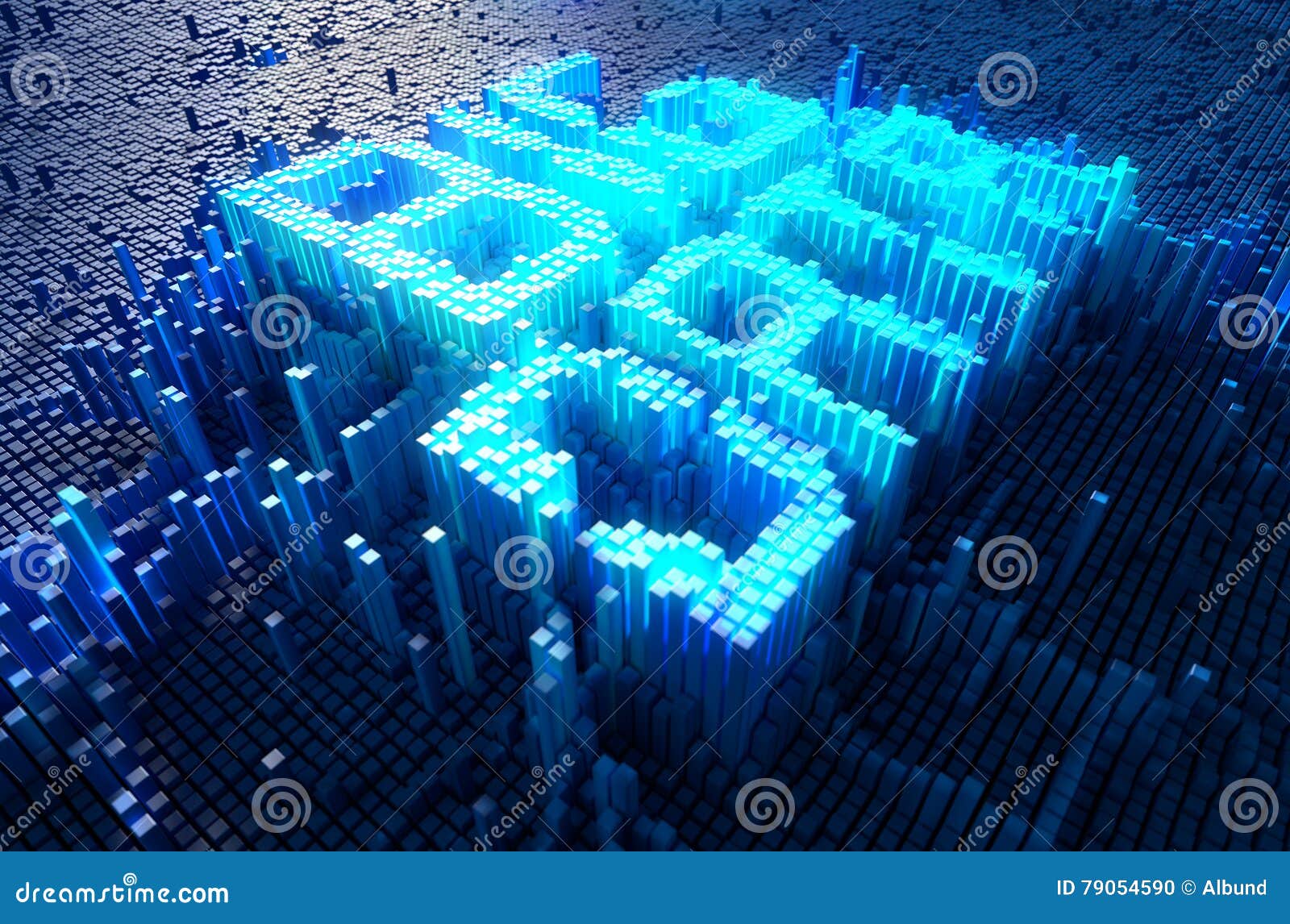 Pixel Big Data Concept stock illustration. Illustration of coding ...