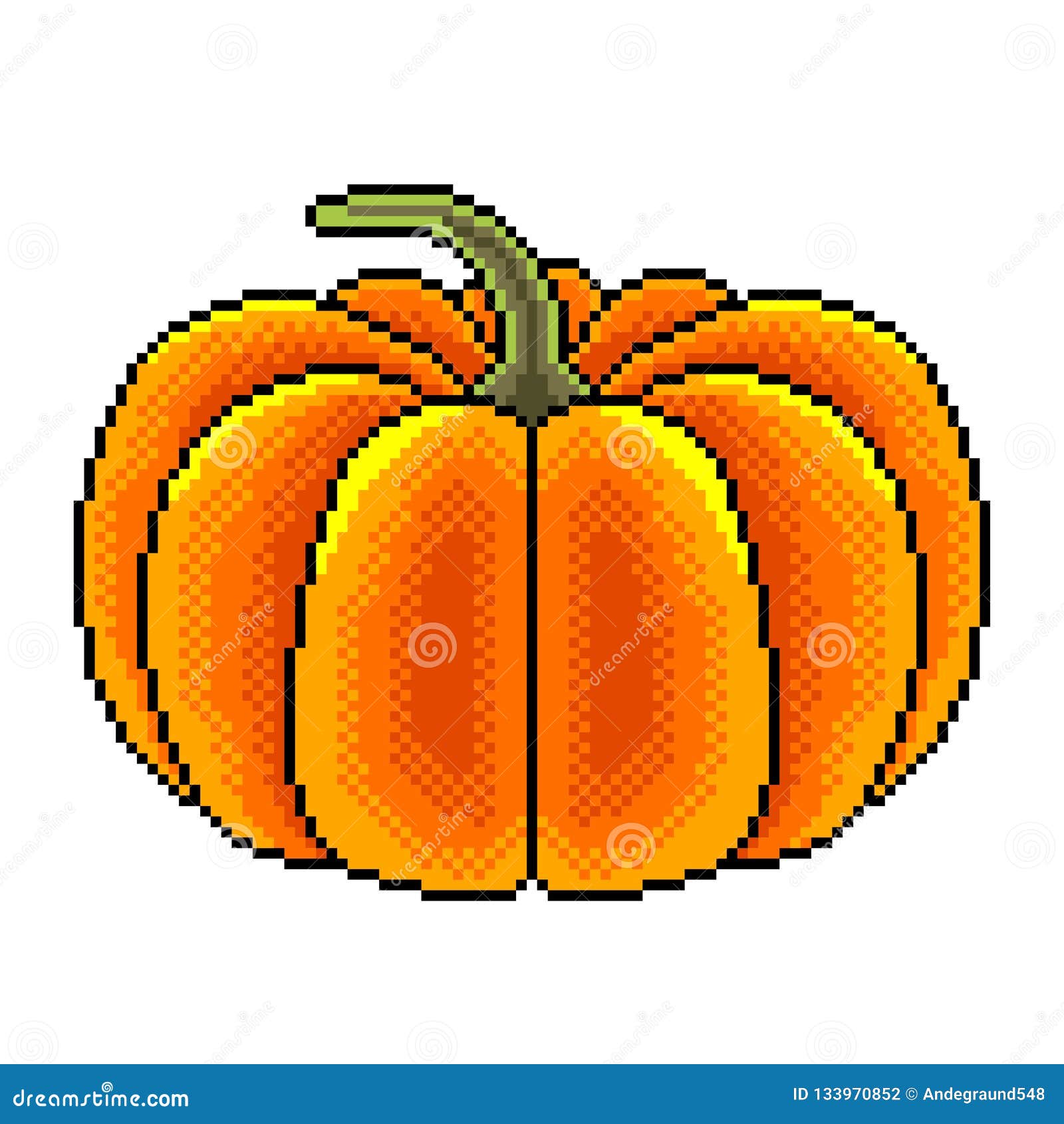 Pixel Big Pumpkin Detailed Illustration Isolated Vector Stock Vector ...