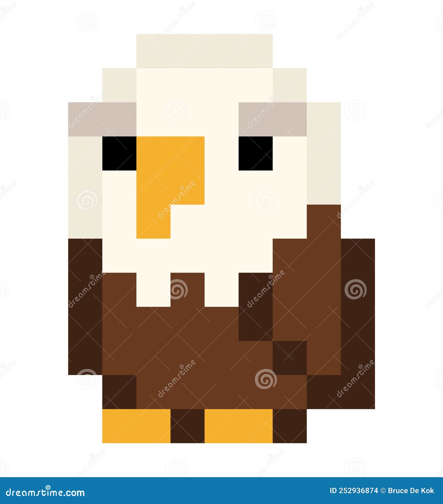 Pixel Art Eagle Head With Fierce Expression Isolated On Transparent ...
