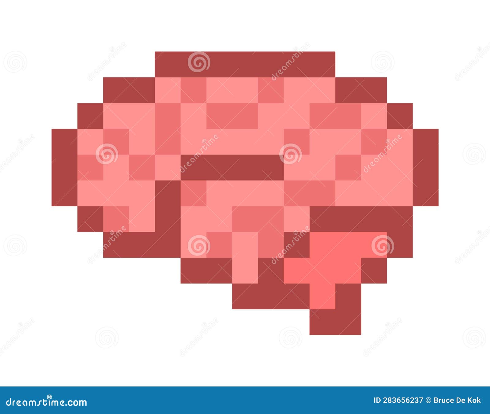 Pixel 8 Bit Brain - Isolated Vector Stock Vector - Illustration of ...