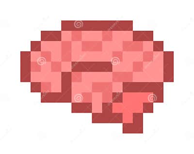Pixel 8 Bit Brain - Isolated Vector Stock Vector - Illustration of ...