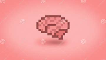 Pixel 8 Bit Brain Wallpaper - High Res 4k Background Stock Illustration ...
