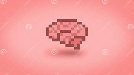 Pixel 8 Bit Brain Wallpaper - High Res 4k Background Stock Illustration ...