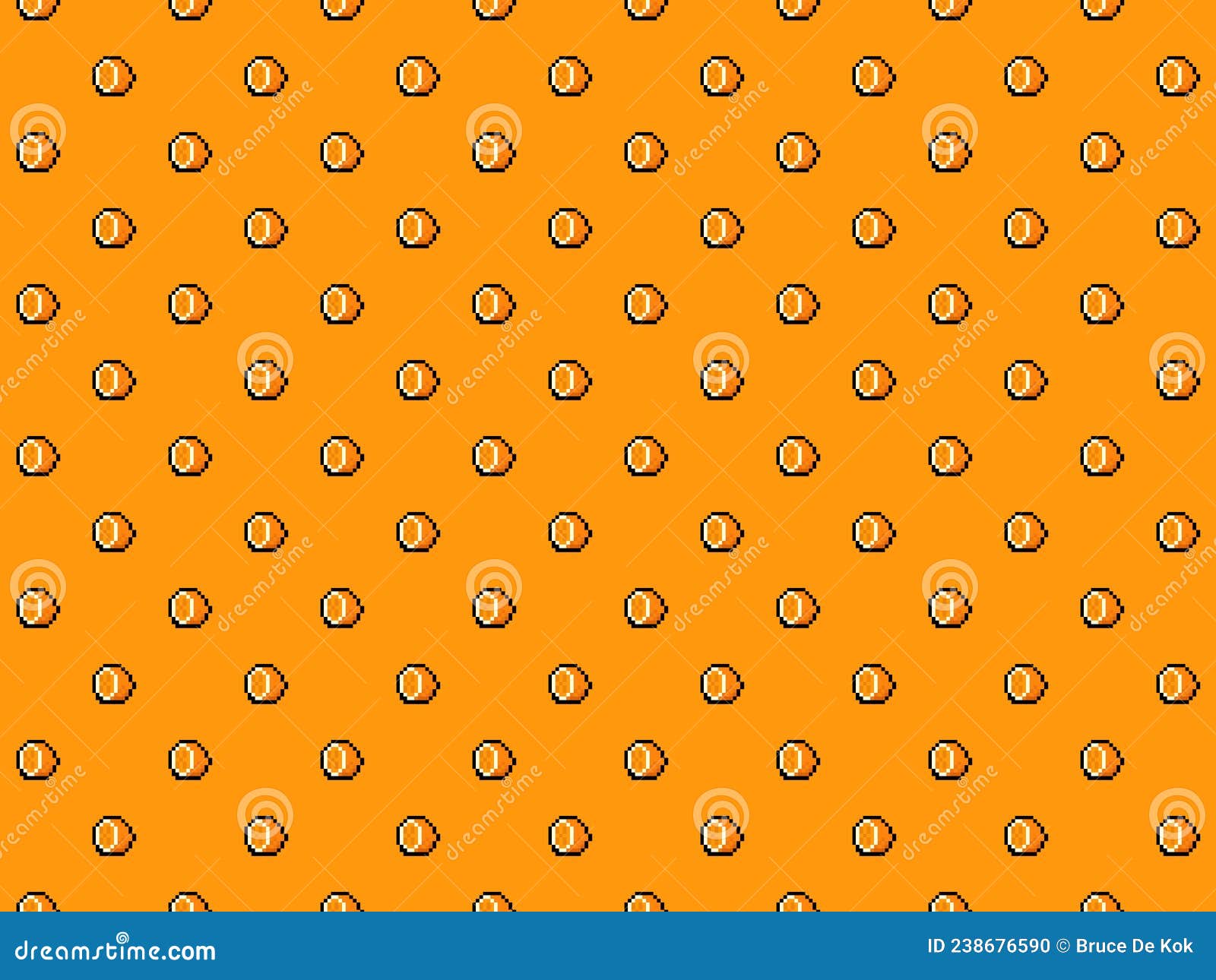 Pixel 8 Bit Cut Orange Background - High Res Seamless Pattern Stock ...