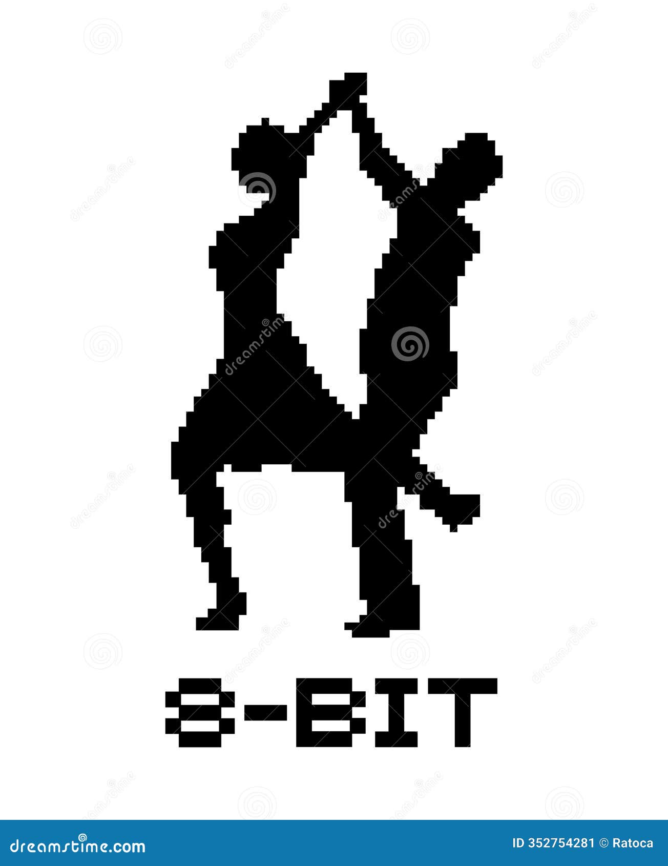 Pixel 8 bit dancing stock vector. Illustration of pixel - 352754281
