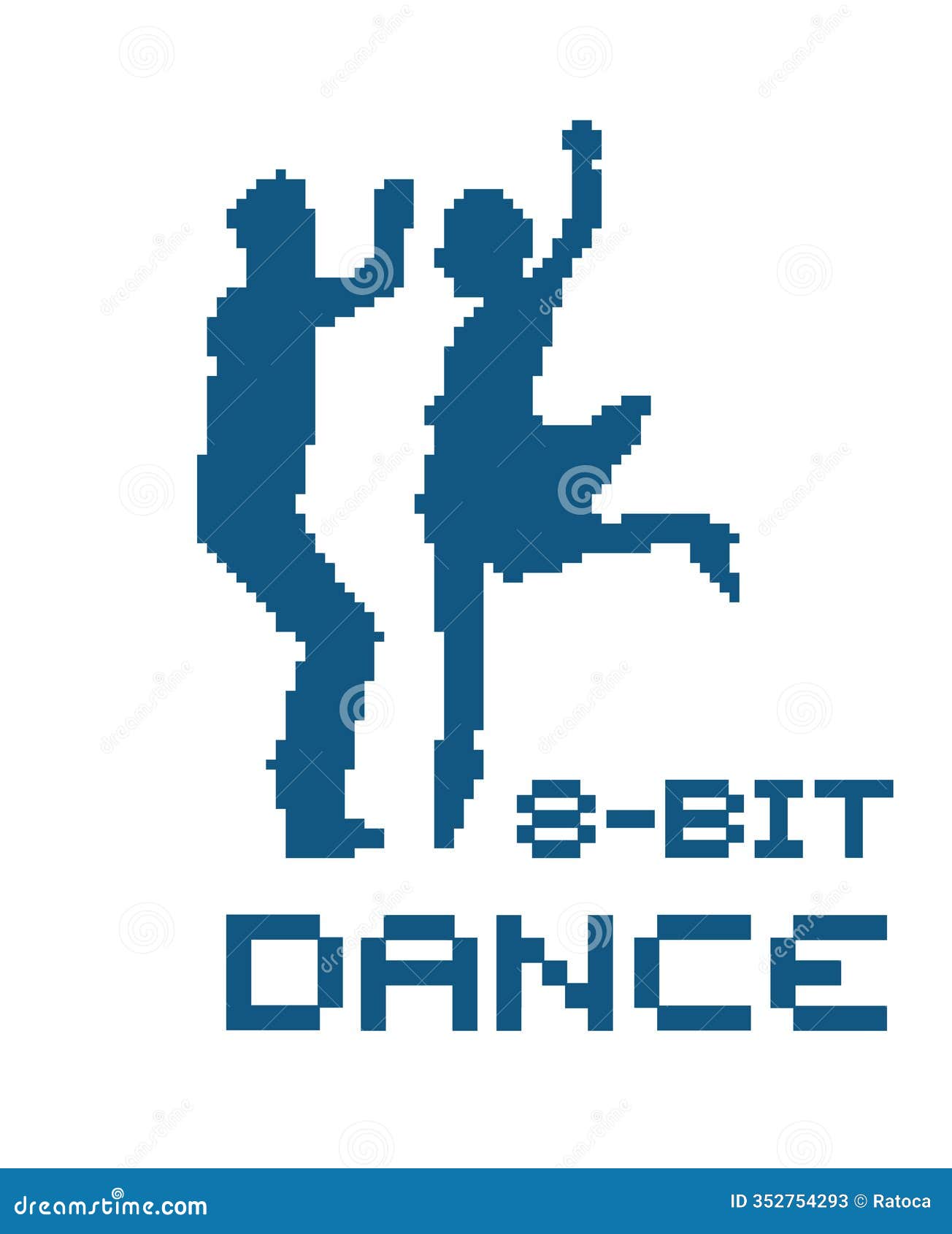 Pixel 8 bit dancing stock vector. Illustration of character - 352754293