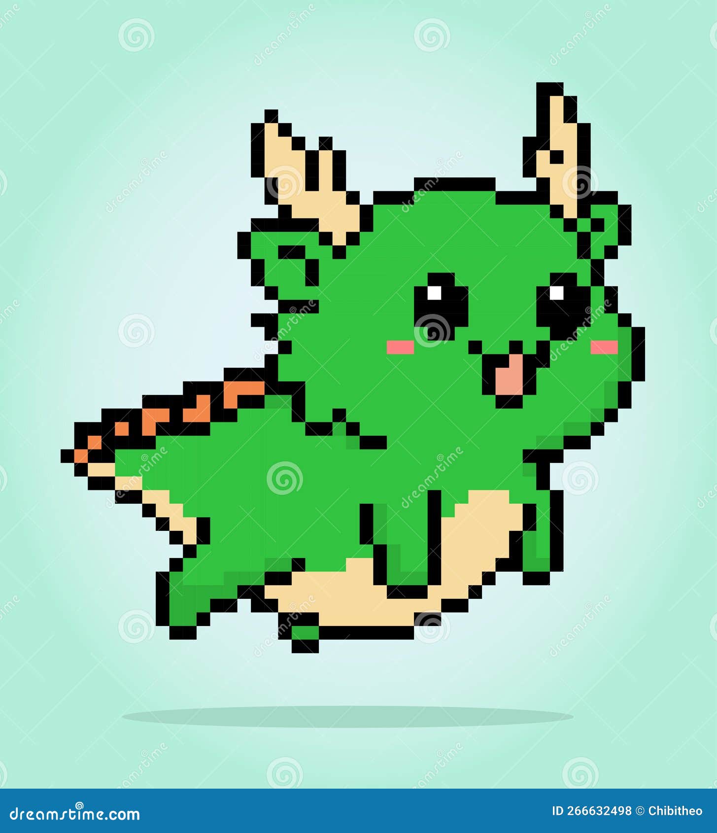 Pixel 8-bit Dragon is Flying. Animals in Vector Illustrations Stock ...