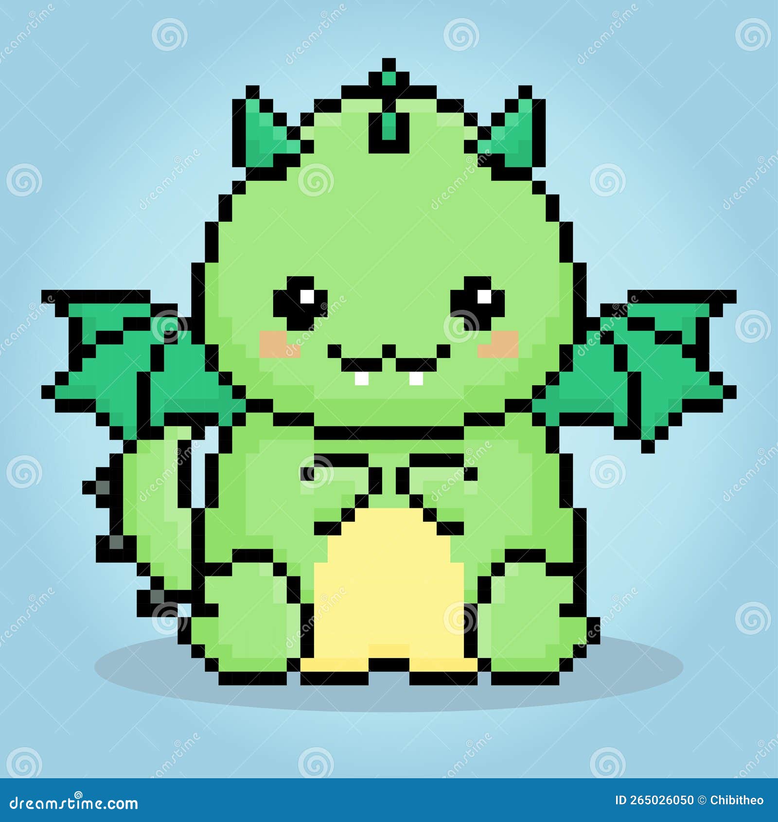 Pixel 8-bit Dragon is Sitting. Animals in Vector Stock Vector ...